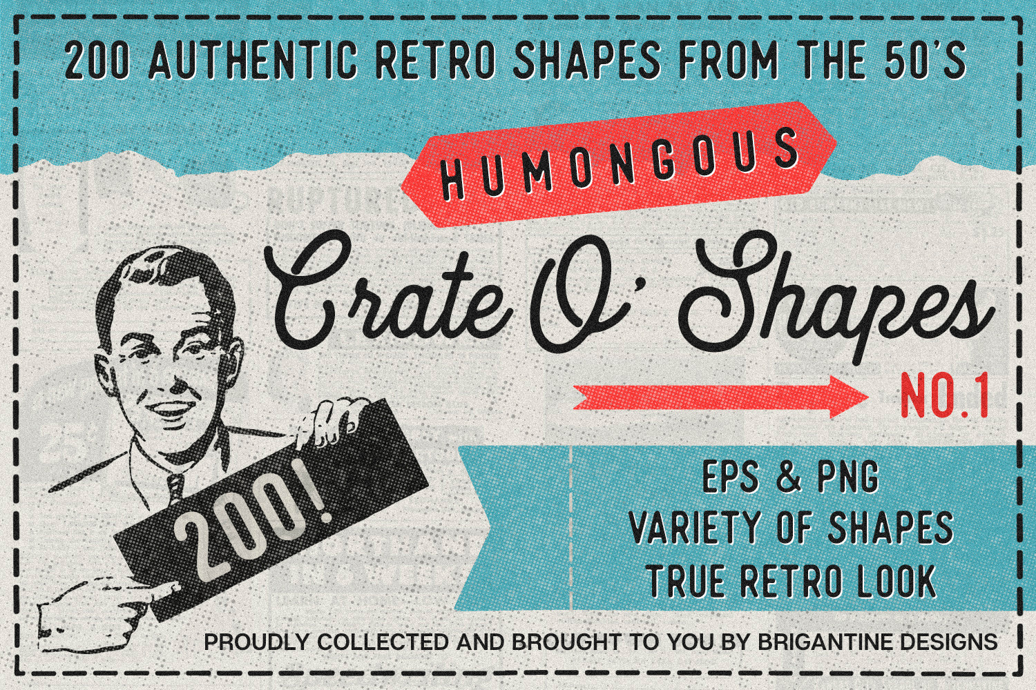 200 Retro Shapes Vol.1, an Object Graphic by Brigantine Designs