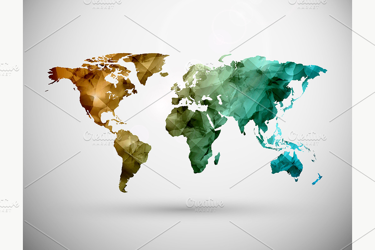 World map, a Work Illustration by Elymas | Creative Market