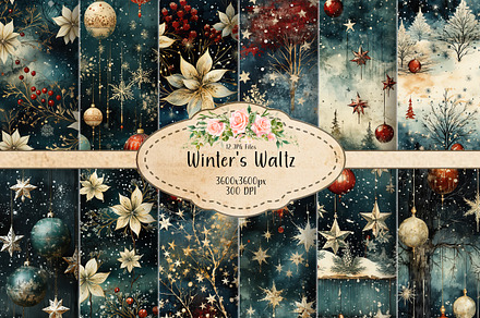 Nordic Christmas digital paper | Graphic Patterns ~ Creative Market