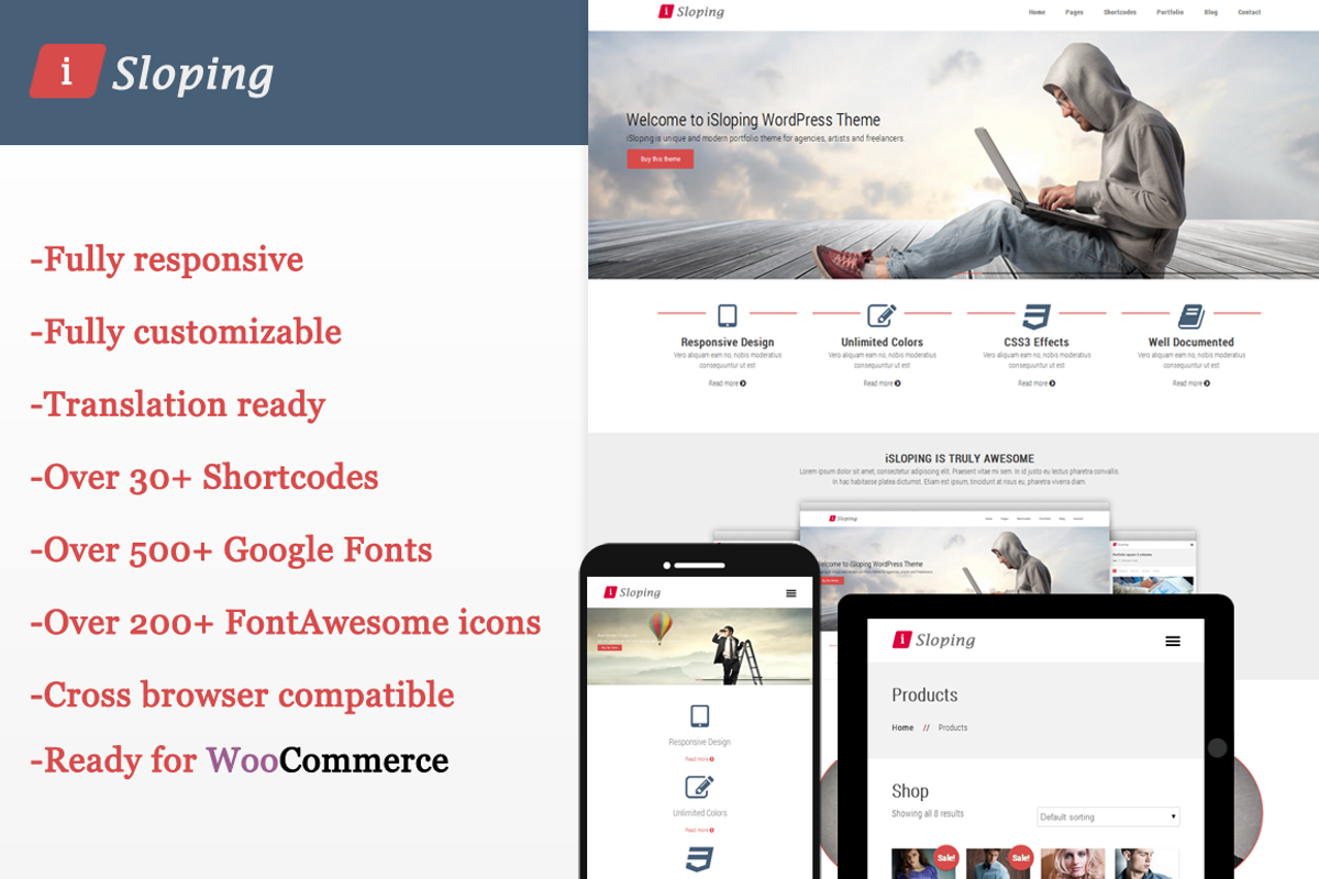 iSloping -Responsive WordPress Theme, a WordPress Template by GbThemes