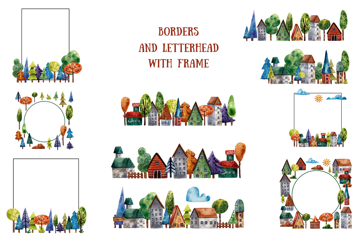 Cute Travel Map - Watercolor Set, an Object Illustration by Mashamashastu