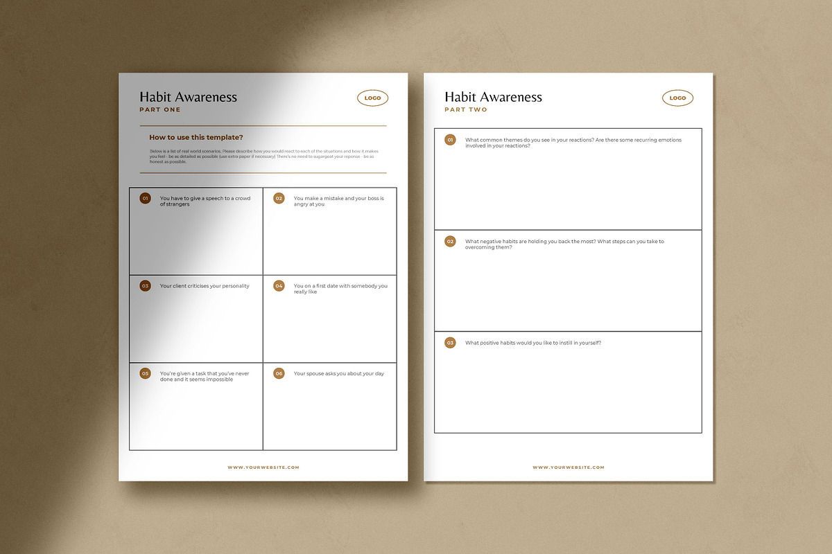 True Self Discovery Worksheets CANVA, a Marketing Template by AndrewPixel