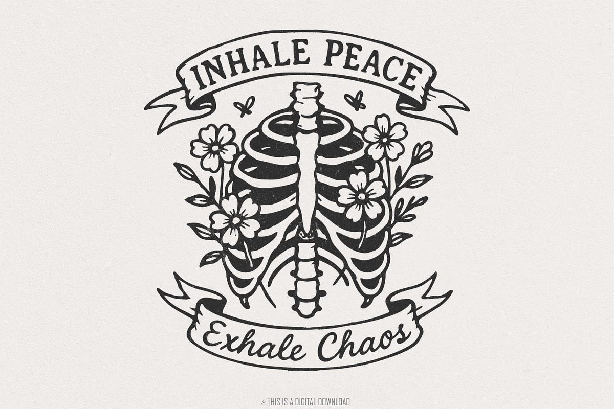 Inhale Peace Exhale Chaos PNG, an Illustration by SharpMarketplace