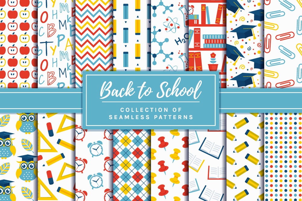 Back to School - Seamless Patterns, a Pattern Graphic by JuliaMalinovskaya