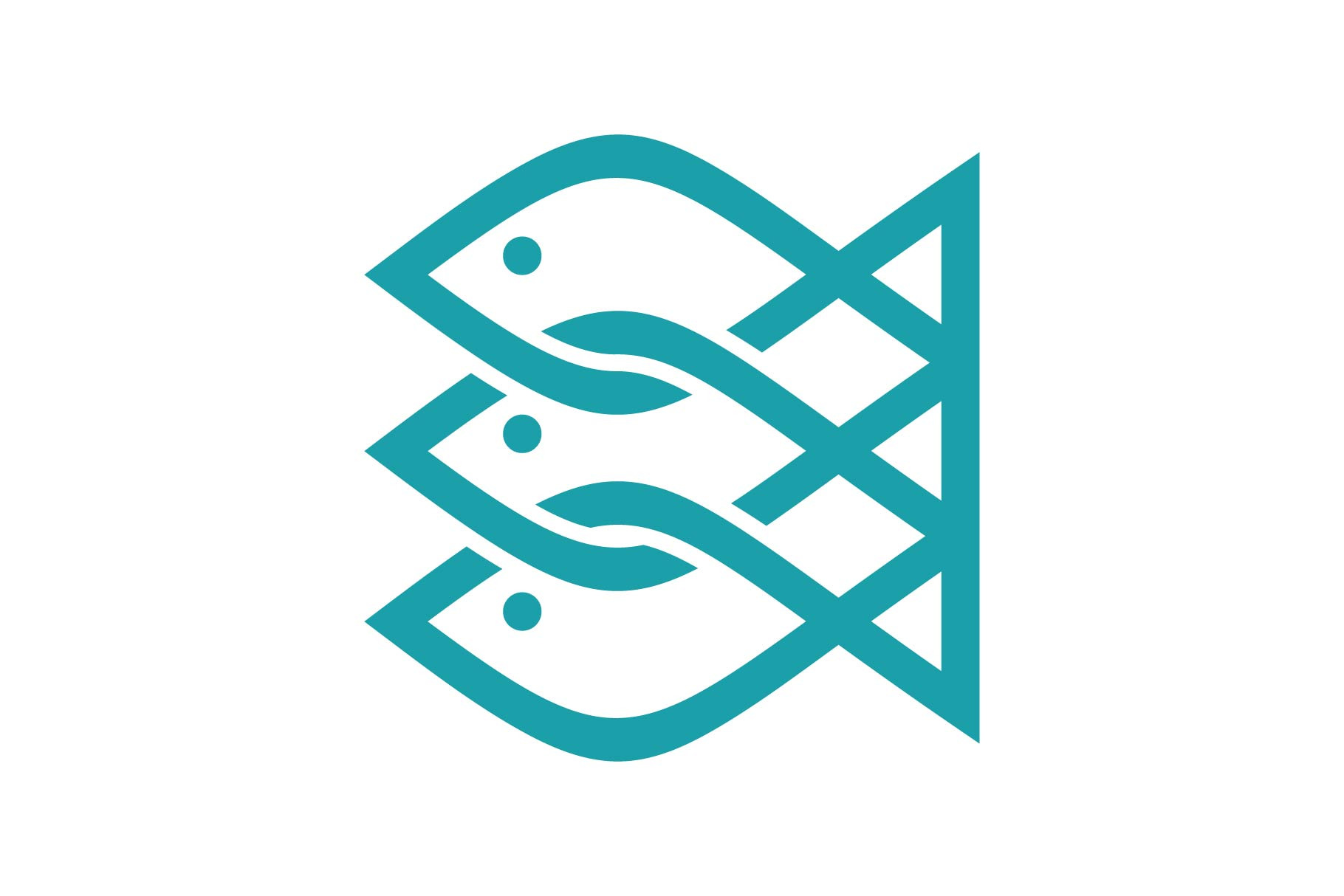 three fishes logo, a Branding & Logo Template by ZHR Creative