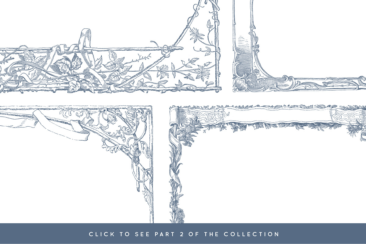 75 Vintage Ornate Borders, an Object Graphic by Century Library