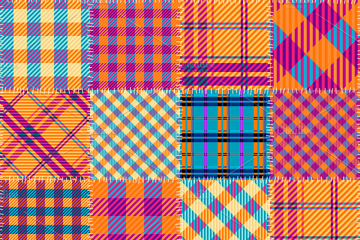 Seamless vector patterns. Patchwork