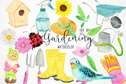 Watercolor Gardening Clipart, an Illustration by Paulaparaula