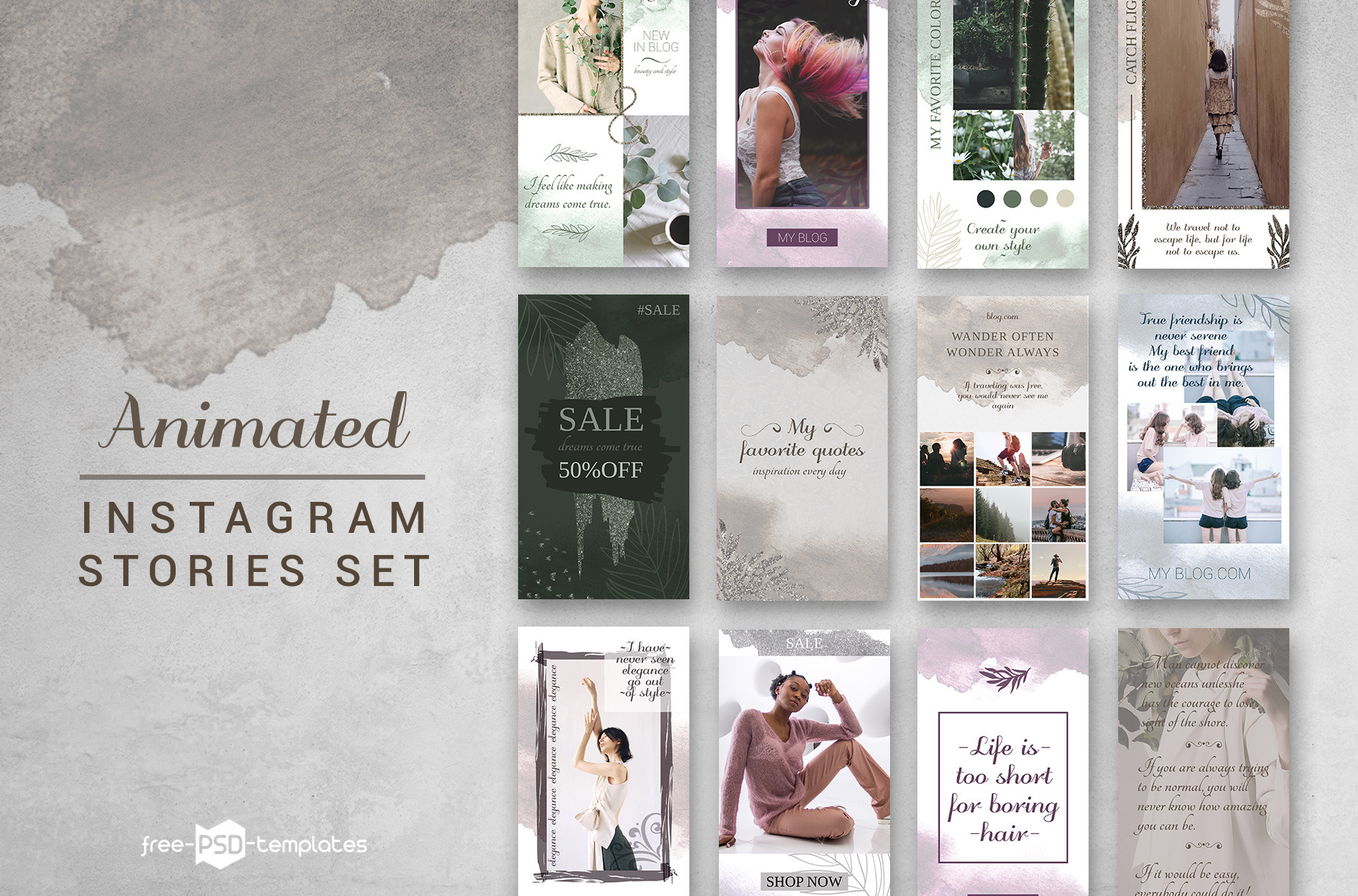 10 Animated Instagram Stories Set, a Social Media Template by Free-PSD ...