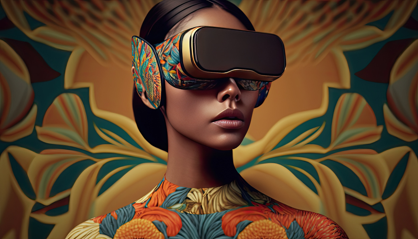 Glamorous woman with fashion VR