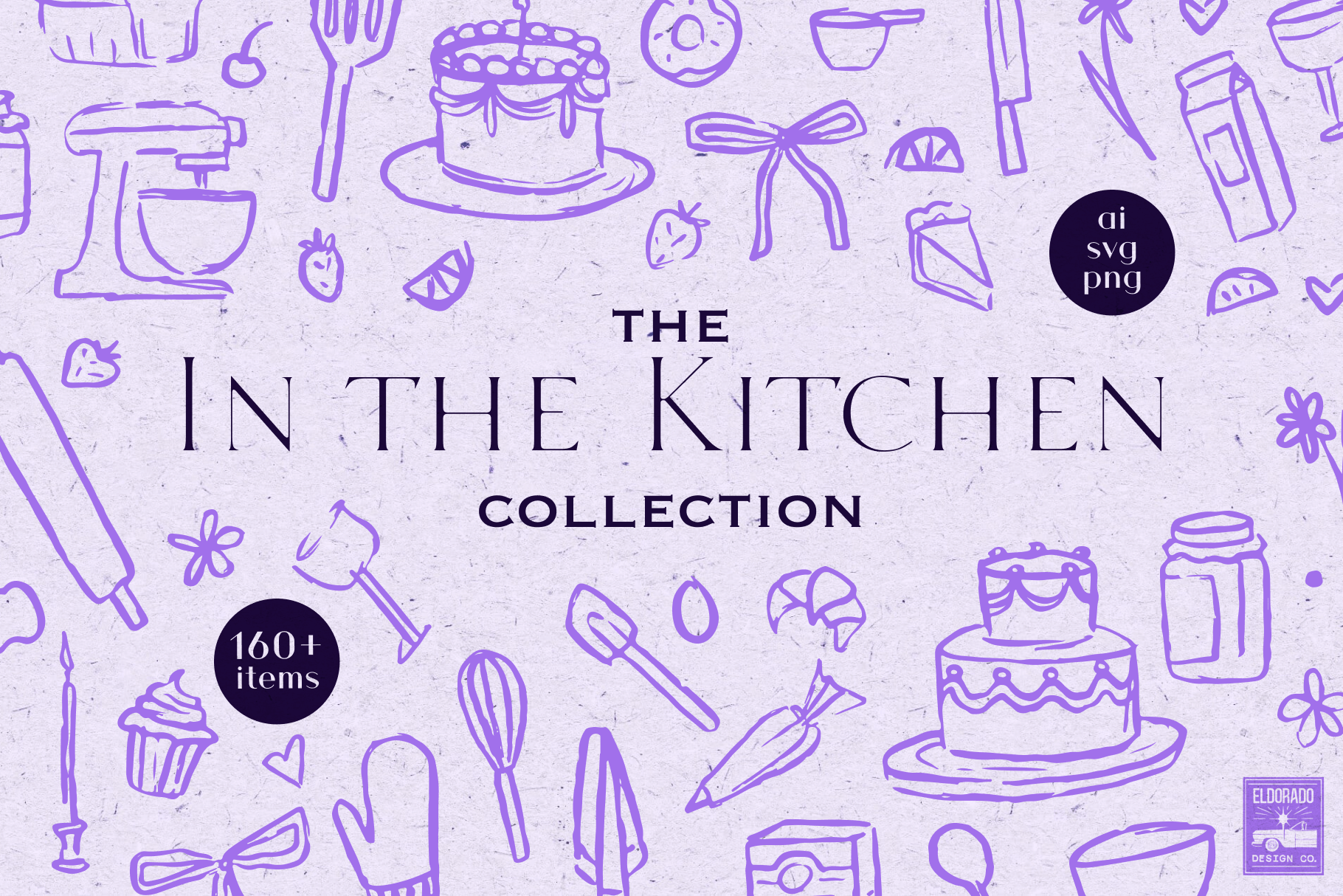 French Sketch Bakery Illustration Set