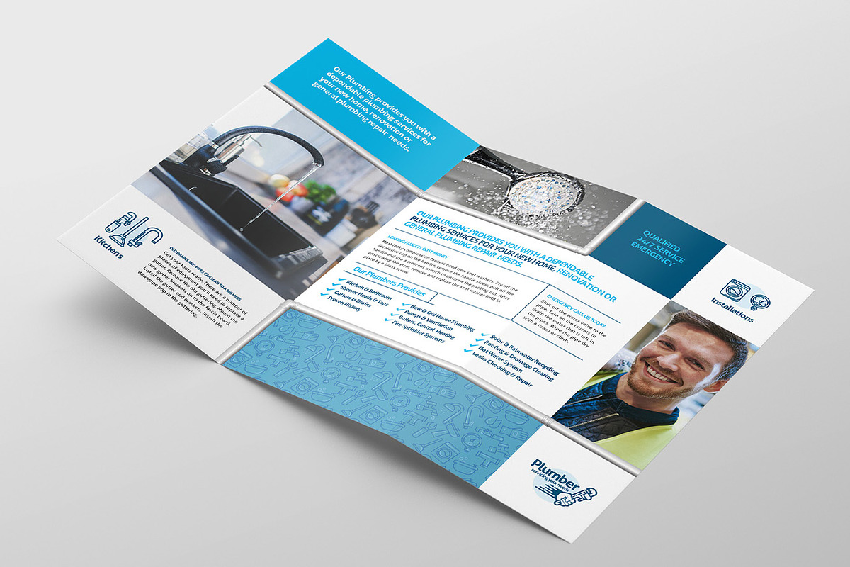 Plumbing Service Brochure Template, a Brochure Template by BrandPacks