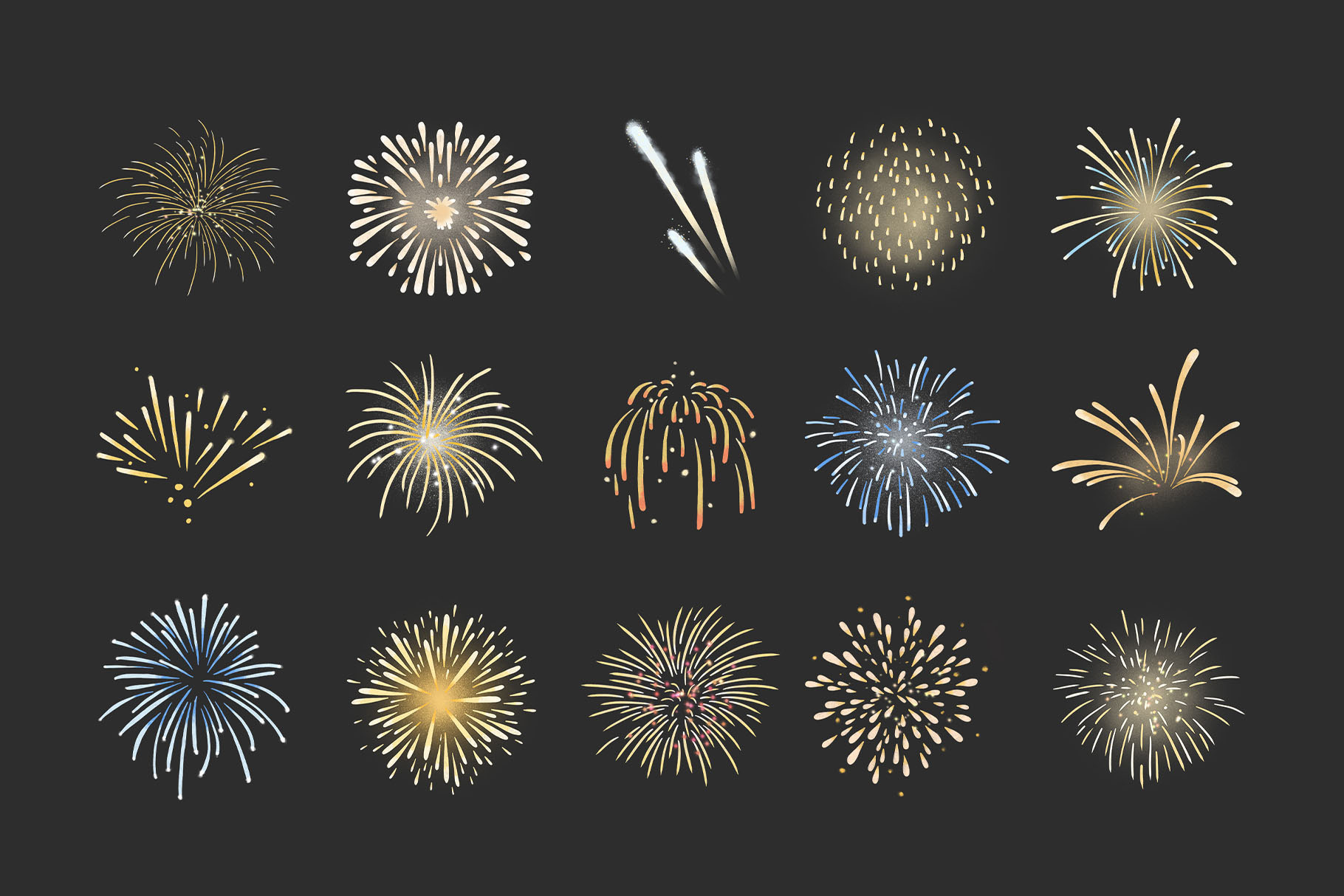 Fireworks Clipart Illustrations, an Object Graphic by DesignerCandies