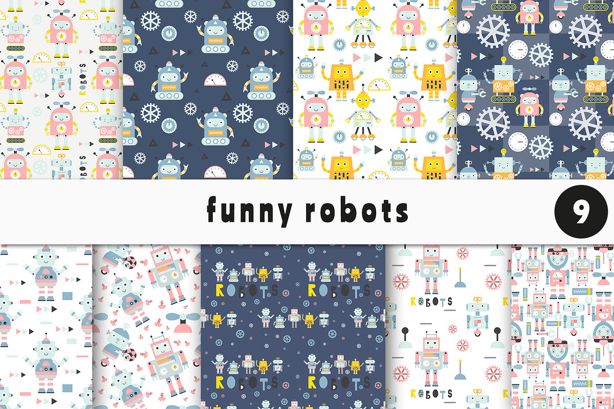 Kids pattern BUNDLE 200 patterns, a Pattern Graphic by Nursery Art