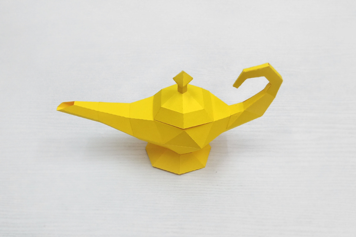 DIY Aladdin Genie Lamp 3d papercraft, a Templates & Theme by PAPER amaze