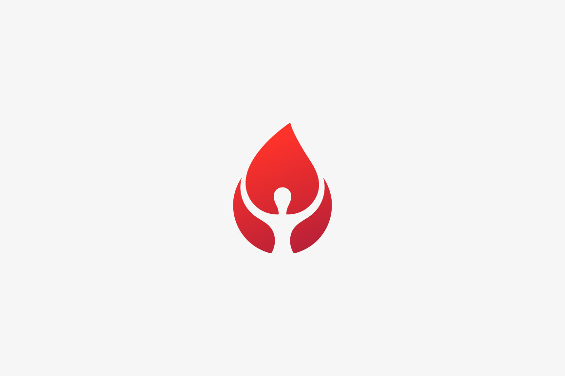 Person fire logotype. Human flame vector logo, a Branding & Logo ...