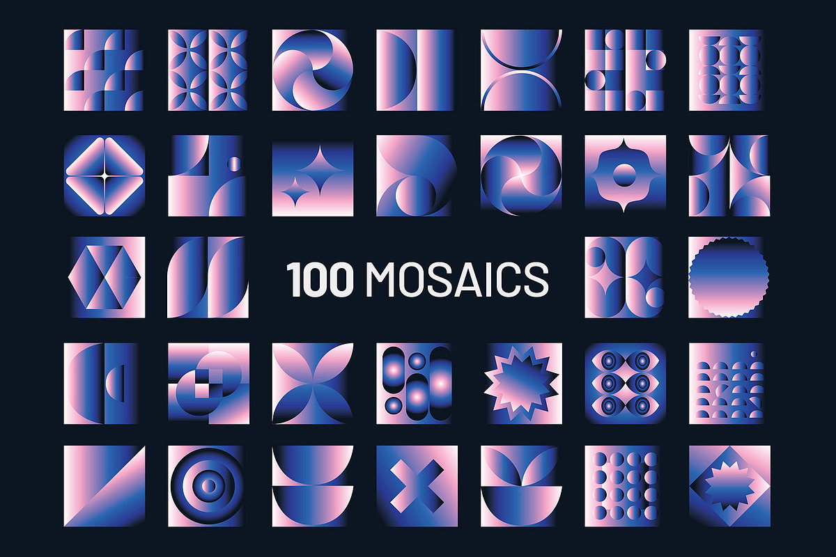 200 Gradient Geometric Shapes, an Object Graphic by assetpro.design