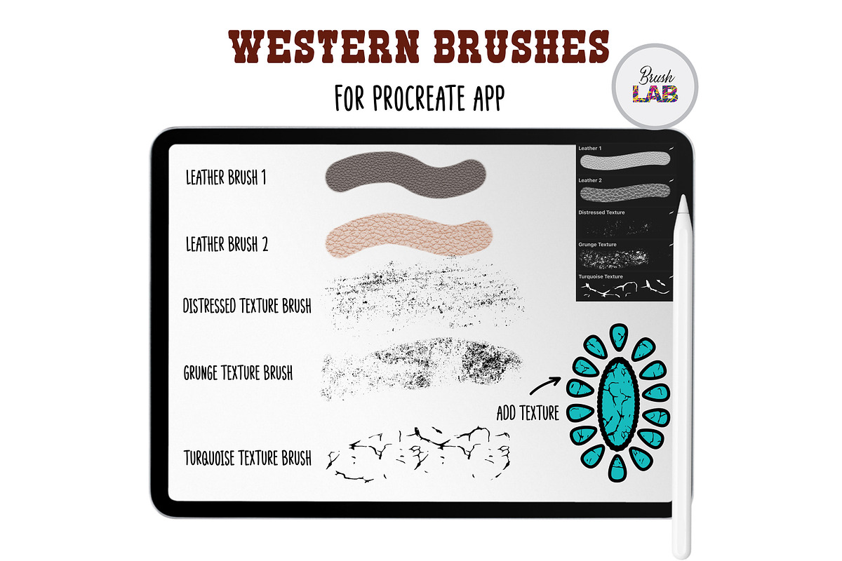 Western Procreate Brushes and Stamps, a Brushes & More by Brush Lab ...