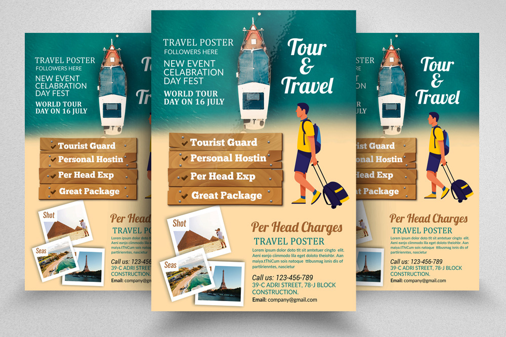 Tour & Travel Agency Flyer Template | Flyer Templates ~ Creative Market