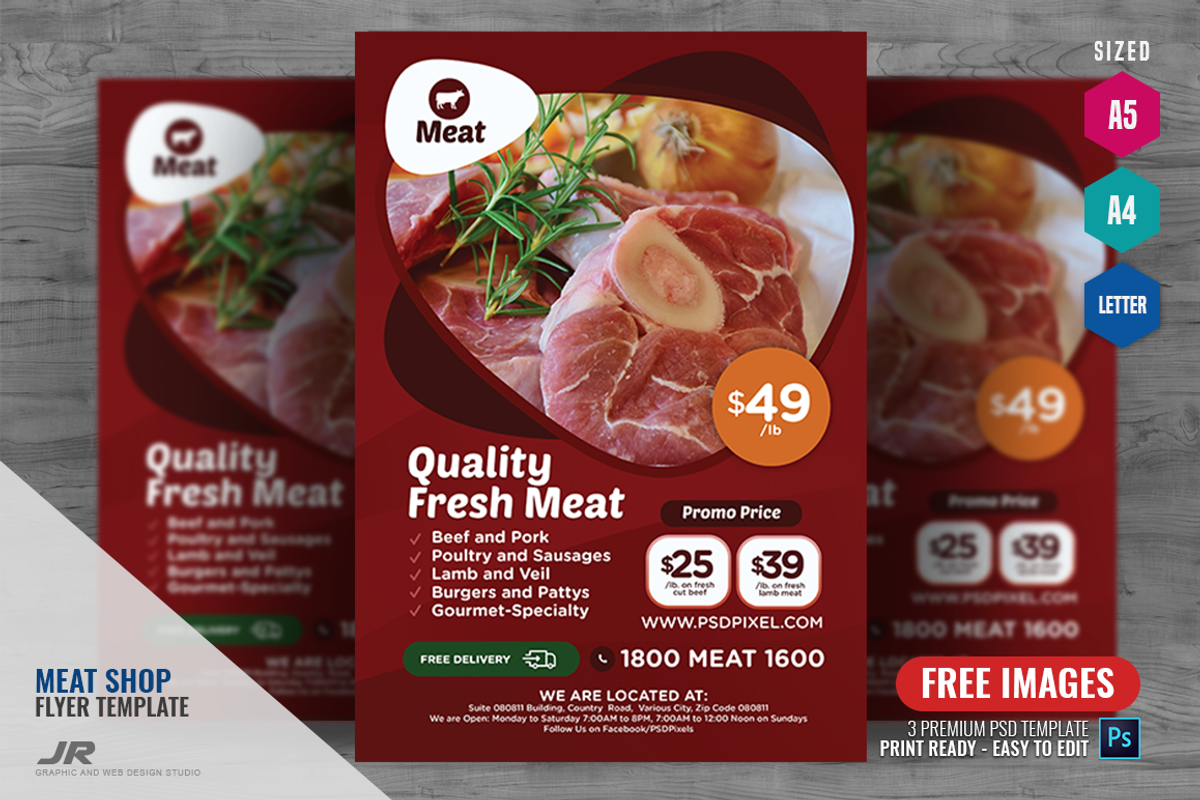 Meat and Poultry Flyer, a Flyer Template by PSDPixel