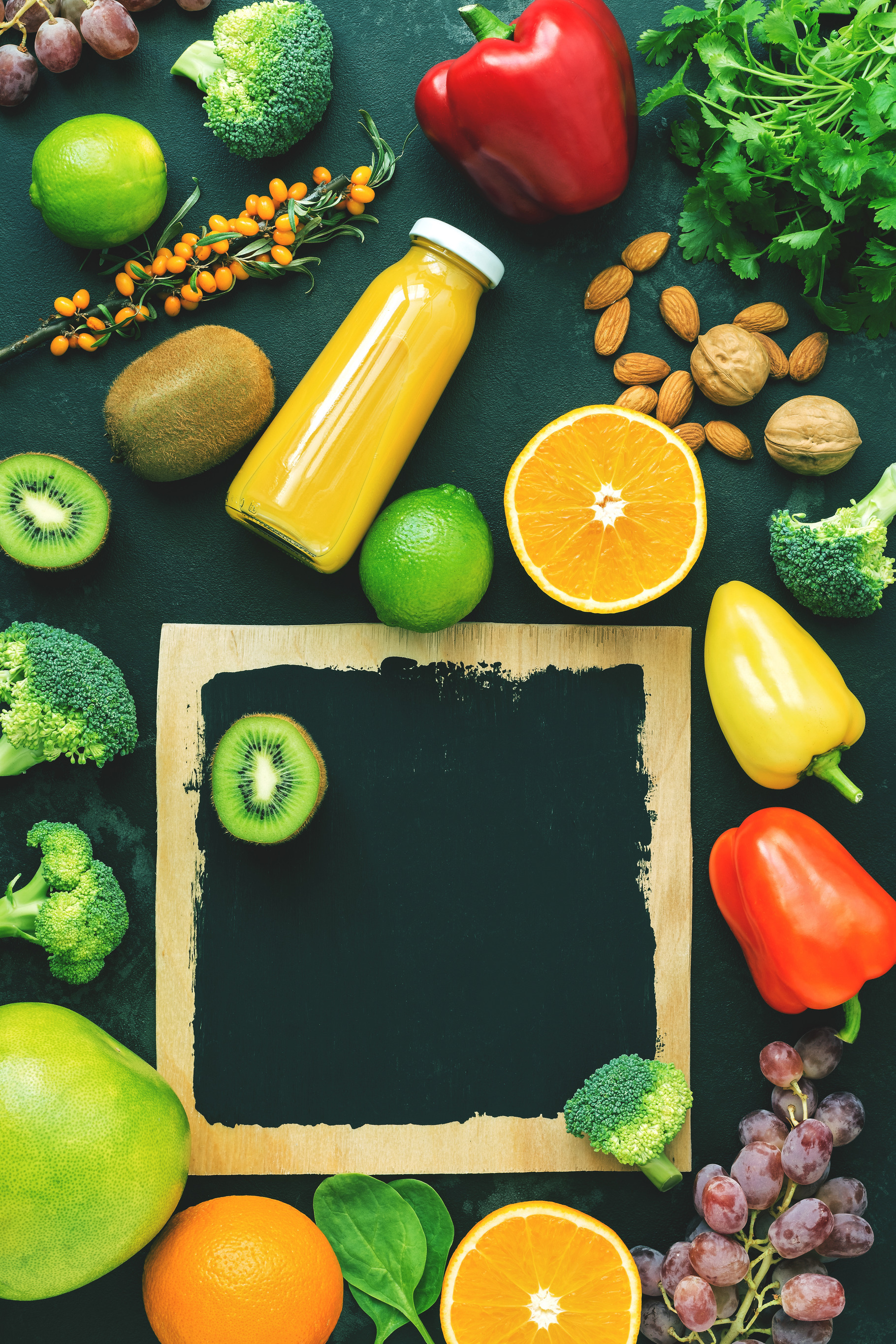 Foods high in vitamin C on a stone b, a Food & Drink Photo by Yulia71 ...