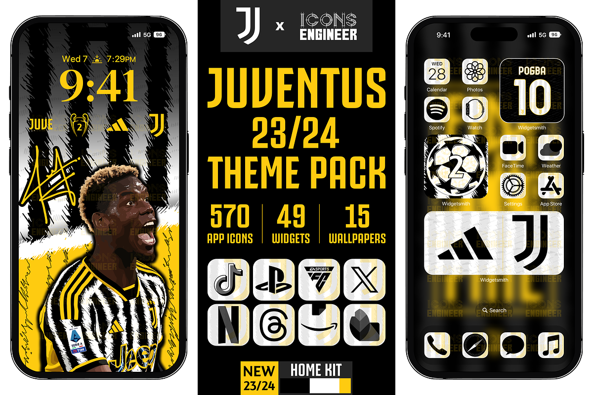Juventus 23/24 Theme Pack | Home Kit, an Icon by IconsEngineer