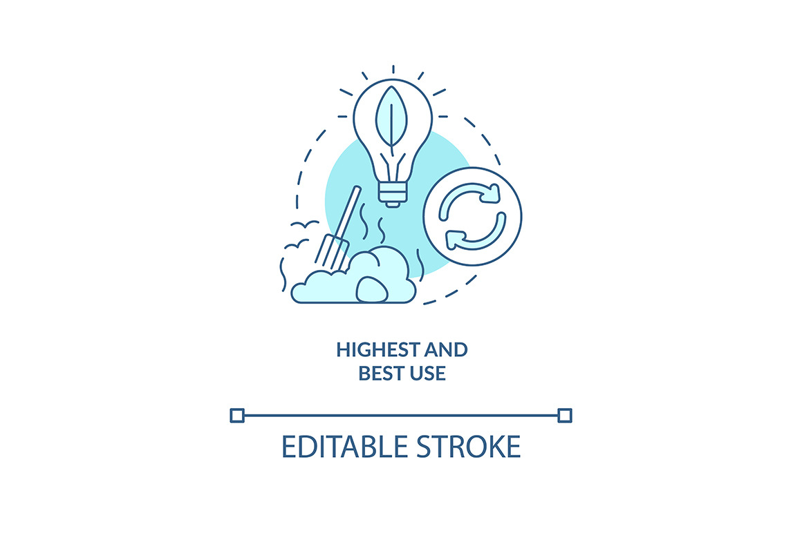 Highest and best use turquoise icon, an Outline Icon by IMG visuals icons