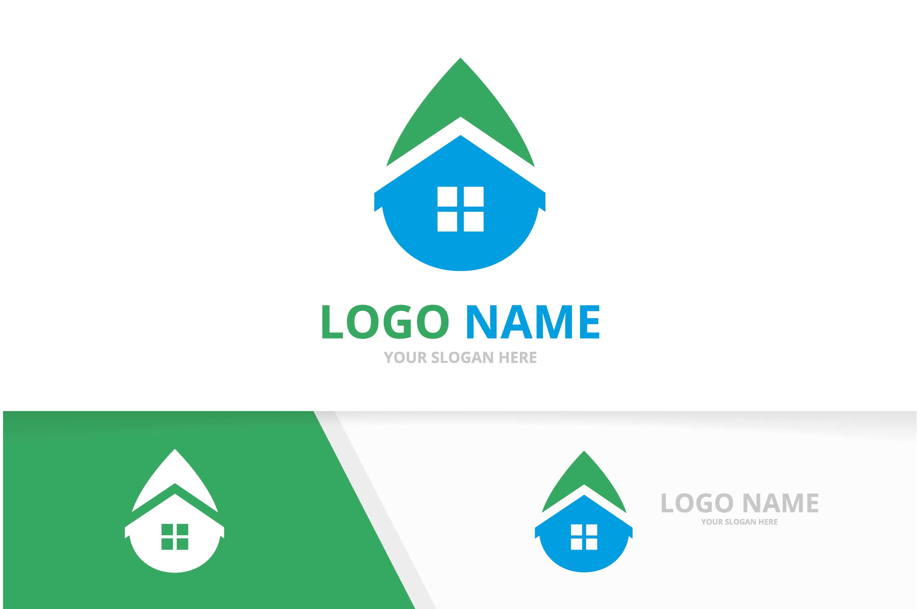 Water and house logo combination, a Branding & Logo Template by GraphiShop