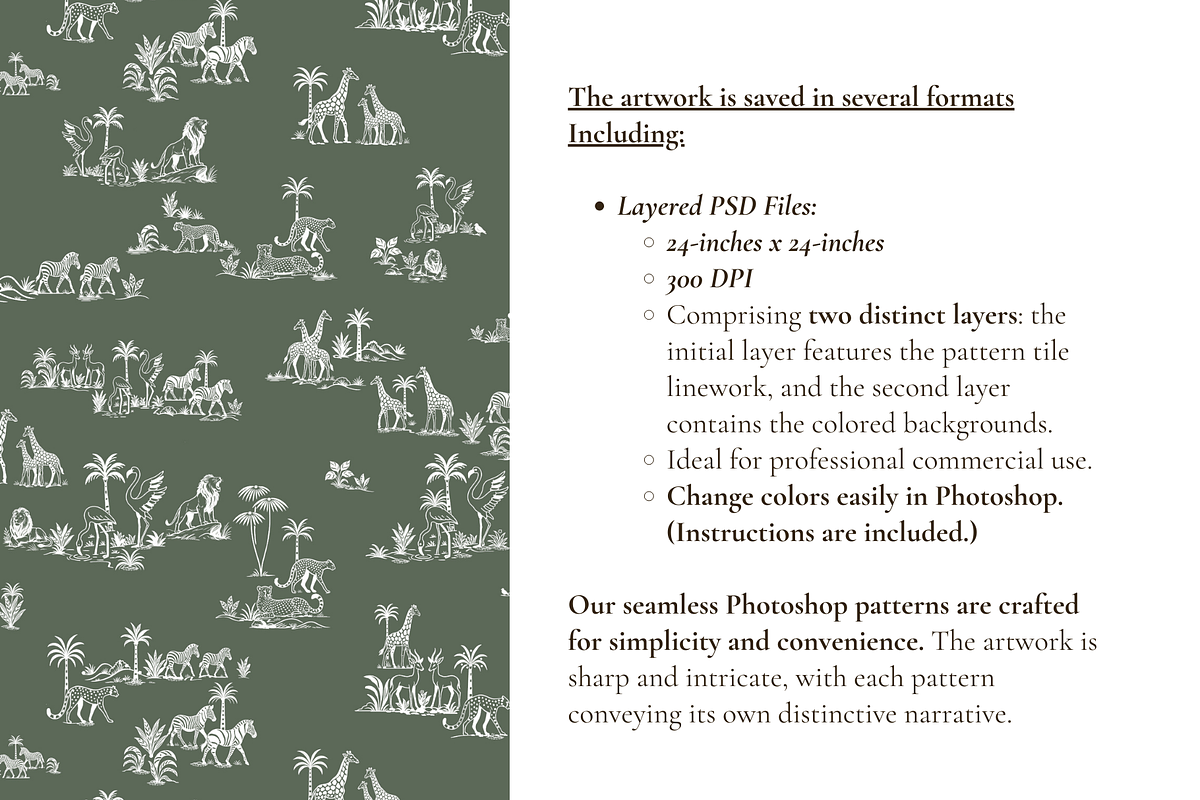 Refined Safari Toile de Jouy Pattern, a Wallpaper Graphic by Hughes Studio