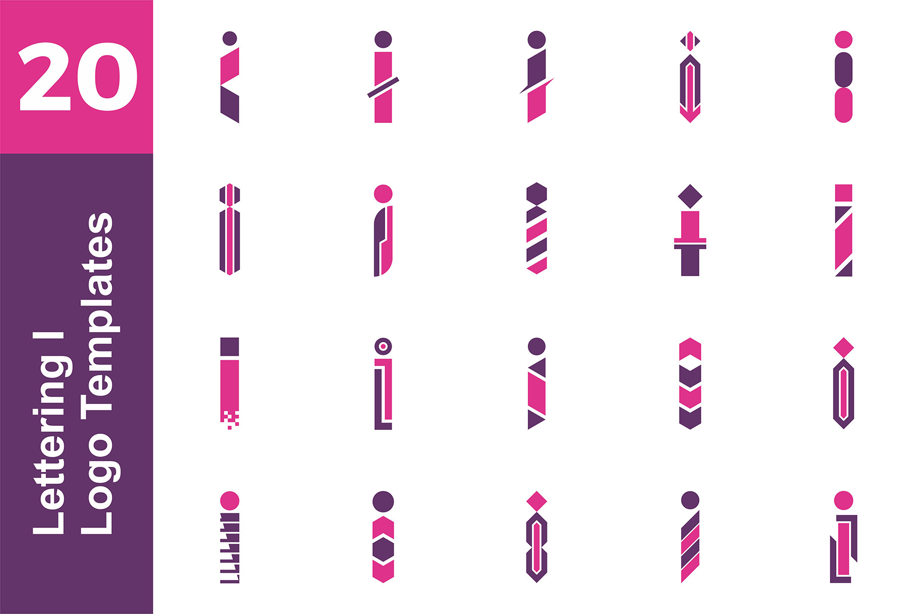 20 Logo Lettering I Template Bundle | Branding & Logo Templates ...