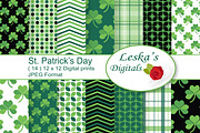 St. Patricks Day Digital Paper, a Pattern Graphic by Leska's Digitals