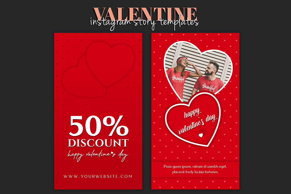 Valentines Instagram Story Templates, a Social Media Template by ...