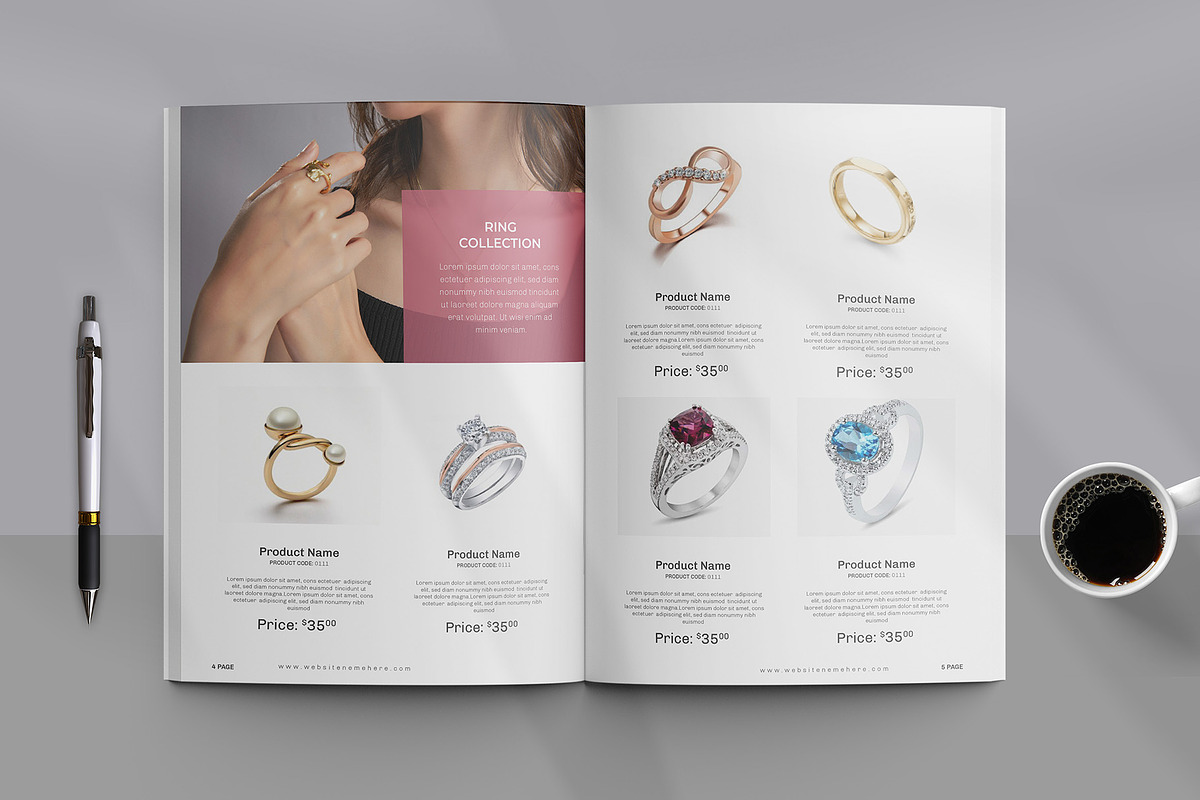 Jewelry Catalog Template Design