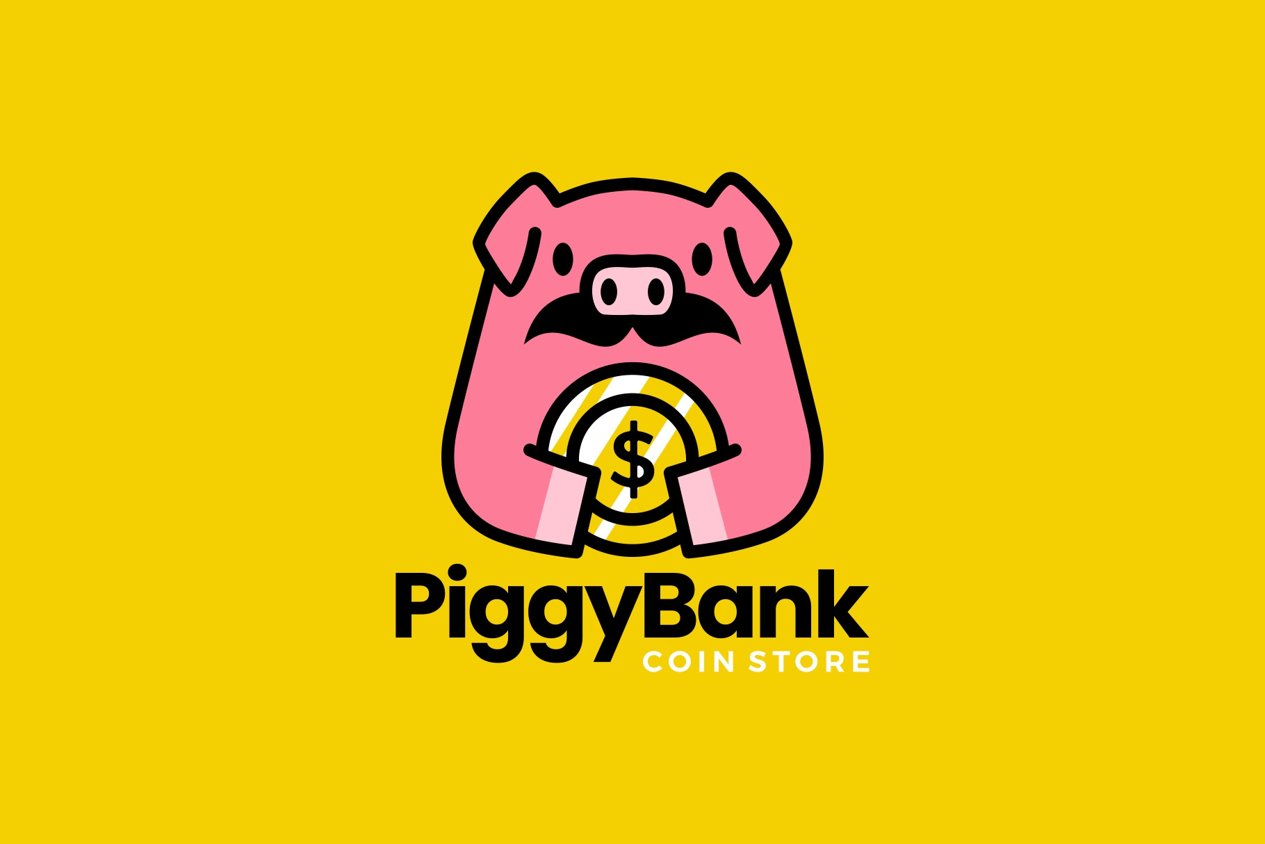 piggy bank pig coin money dollar, a Branding & Logo Template by VSTRD ...