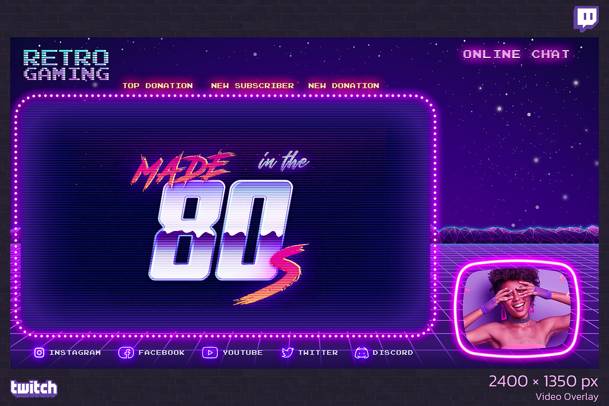 Twitch Retro Gaming, a Social Media Template by Andrew Skoch Design