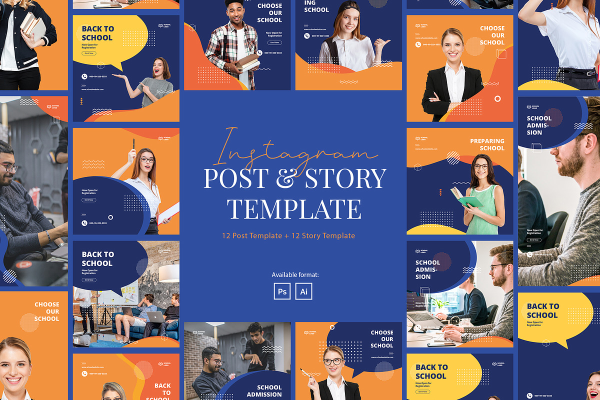 Bundle Education School Instagram, a Social Media Template by peterdraw