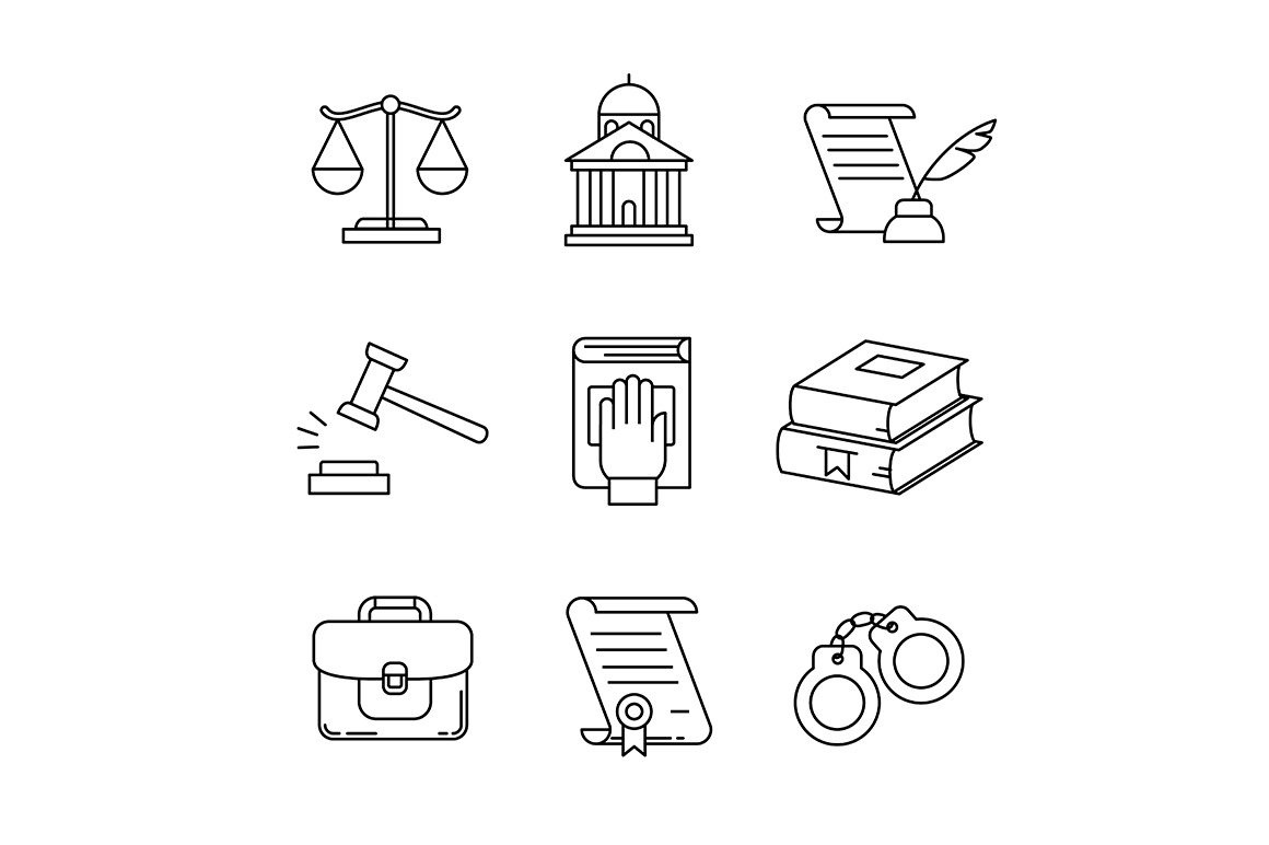 Legal, law, lawyer and court, an Outline Icon by Iconicbestiary