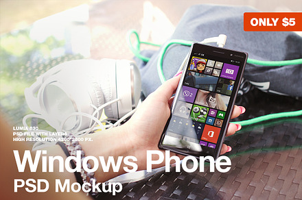 Windows Phone 10 PSD Mockup | Device Mockups ~ Creative Market