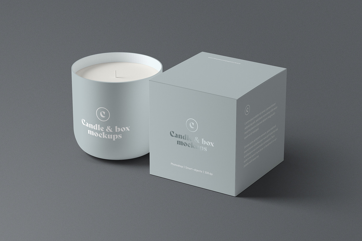 Candle and Box Mockups, a Packaging Mockup by artimasa