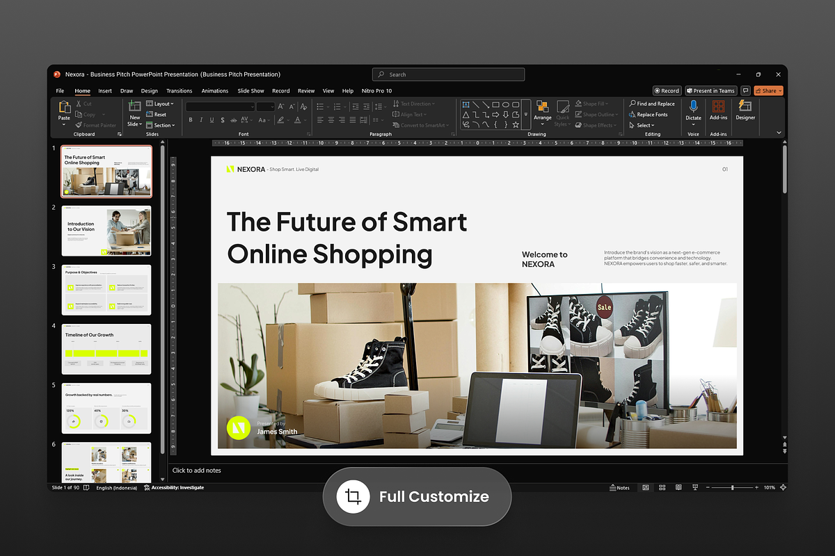 Nexora - Business Pitch PowerPoint, a Presentation Template by SLAB! Design