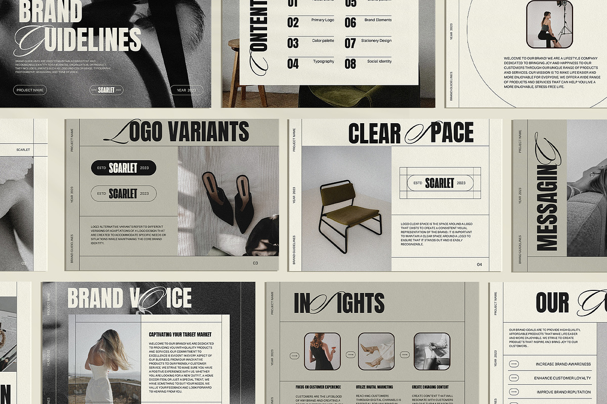 SCARLET Brand Guidelines Template, a Branding & Logo Template by Amaré ...