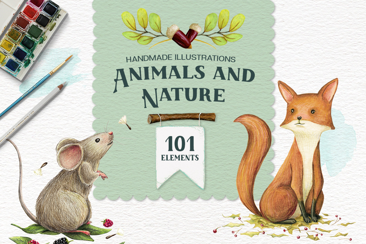 Animals and Nature - Design Kit, an Animal Illustration by Lisa's Balcony