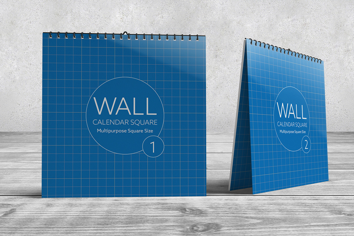 Wall Calendar Square Mock-Ups, a Mockup by Kongkow
