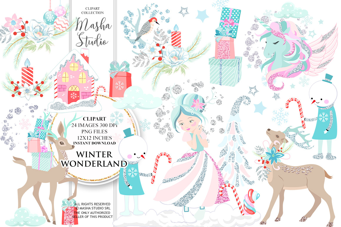 WINTER WONDERLAND clipart, an Illustration by Masha Studio