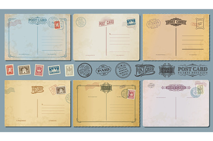 Hebrew Vintage Postcards Elements | Illustrations ~ Creative Market