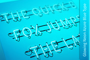 Glowing Neon Azure Blue Type, a Decorative Illustration by Voysla's Shop