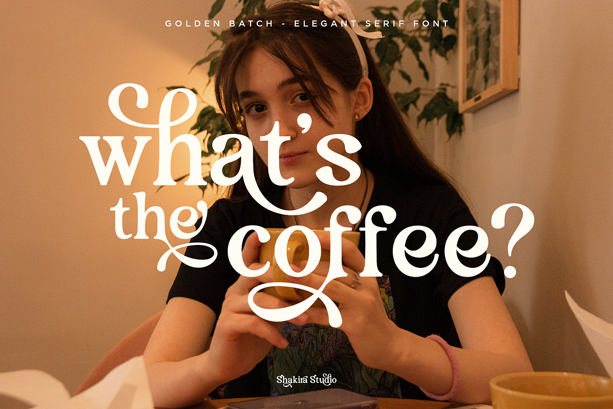 Golden Batch - Elegant Serif Font, a Serif Font by Shakira Studio