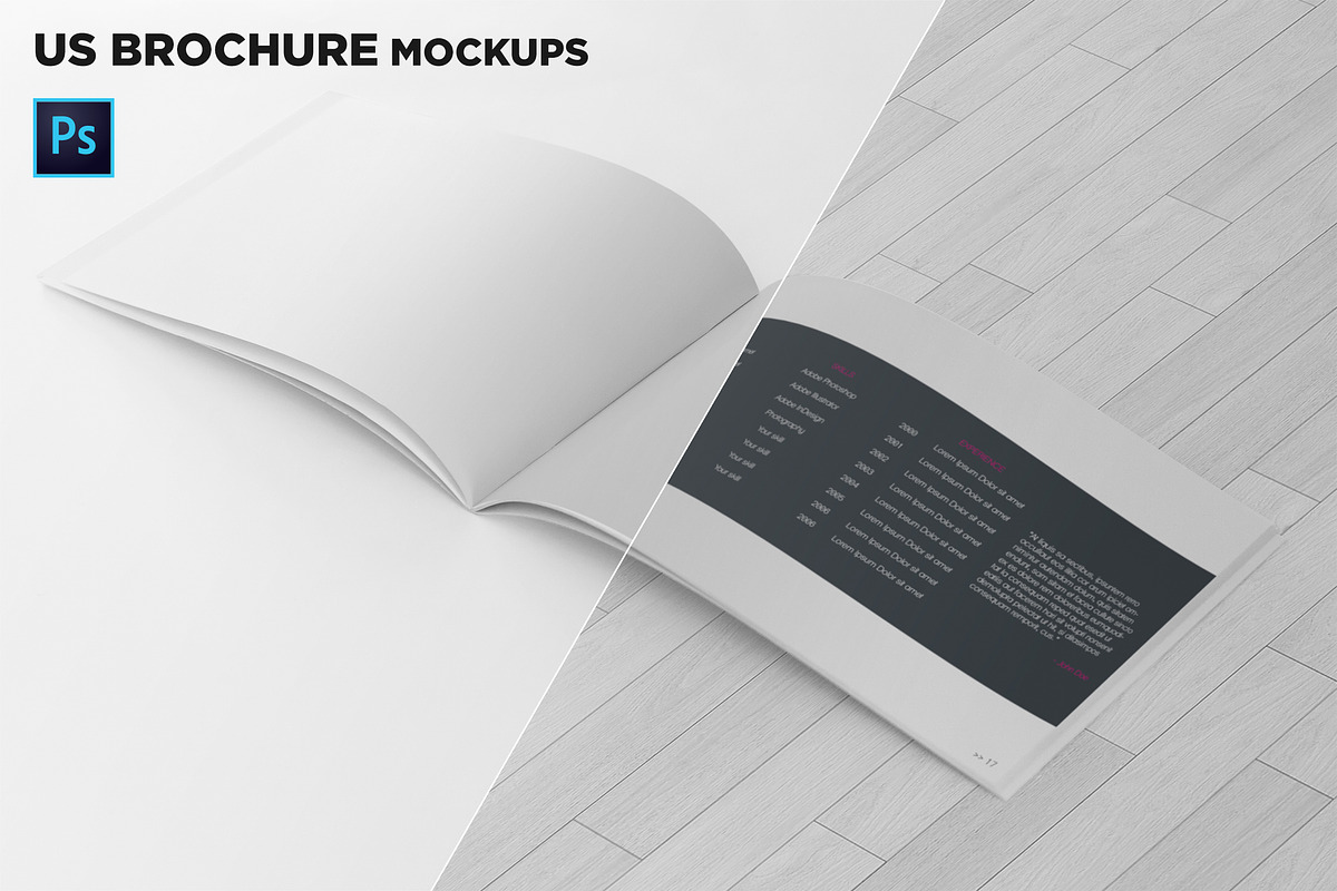 US Half-Letter Brochure Mockups, a Print Template by Andre28