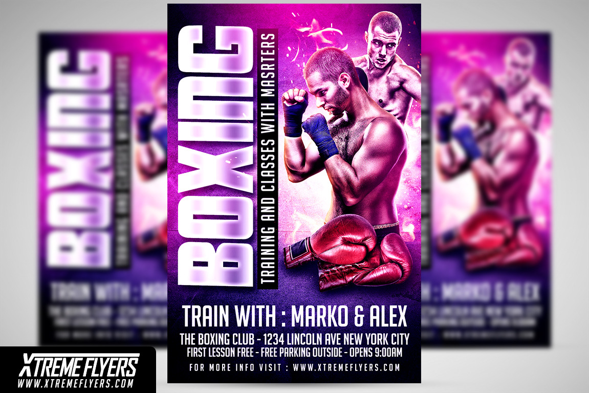 Boxing Classes Flyer Template, a Flyer Template by XtremeFlyers