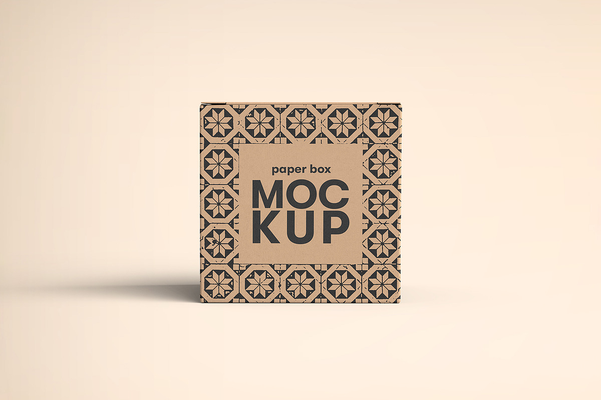 Square Kraft Box Mockup PSD